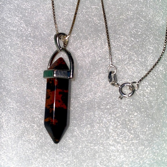 Hand Crafted | Jewelry | Mahogany Obsidian Drop Silver 8 Neck | Poshmark